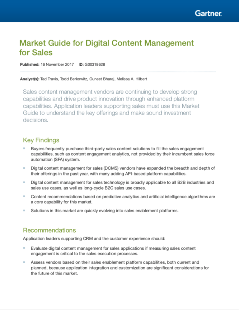 Highspot in Gartner Guide for Sales Content Management | Highspot